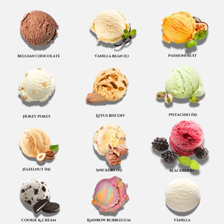 Gelato Flavours – Sienna Desserts